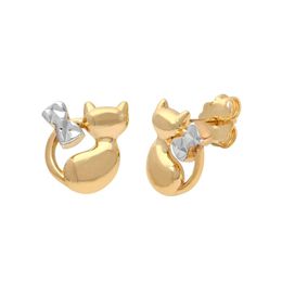 Paar Ohrstecker Lady, gold (gelbgold 375), Ohrringe, Damen