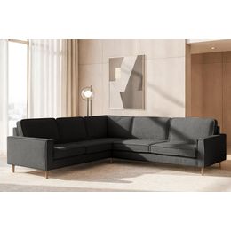Ecksofa Home Affaire, B:290cm H:85cm T:250cmdunkelgrau, 100% Polyester, Wohnzimmer, Sofas, "Pinto Skandi, 290 cm, Chenille, Struktur, Ottomane links