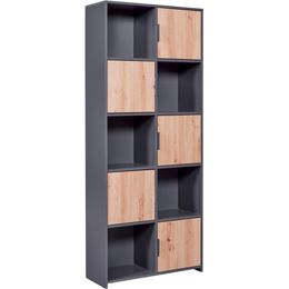 Bücherregal Inter Link, B:77cm H:185cm T:30cmanthrazit, sonoma eiche nachbildung, Spanplatte, Wohnzimmer, Regale, "Bücherregal Pepeto"
