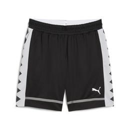 Sporthose Puma "The All Jaws Basketball-Shorts Herren", Herren, Gr. M, Normalgrößen, schwarz stormy slate gray, Obermaterial: 100% Polyester; Futter: 100% Polyester; Taschenfutter: 100% Polyester; Seitenpartie: 100% Polyester, unifarben, relaxed fit, Hosen