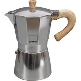 Espressokocher GNALI & ZANI "Venezia", grau (aluminiumfarben), B:11cm H:23cm T:20cm, Kaffeemaschinen, 9 Tassen, Induktion, Made in Italy