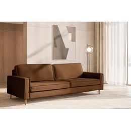 3-Sitzer Home Affaire, B:236cm H:85cm T:97cmbrick rot, 100% Polyester, Sofas, "Pinto Skandi,Maxi-Ausführung, 236 cm, Chenille, Struktur"