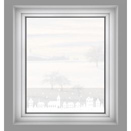 Fensterfolie Gardinia "Statische Deko-Folie X-Mas Stadt halbtransparent 20 x 150 cm", semitransparent, B:20cm L:150cm, Polyvinylchlorid (PVC), Fensterfolien