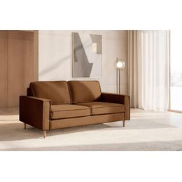 2-Sitzer Home Affaire, B:166cm H:85cm T:97cmbrick rot, 100% Polyester, Sofas, "Pinto Skandi, 166 cm, Chenille, Struktur"