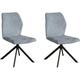 Schalenstuhl Home Affaire "Hacienda", blau (eisblau, schwarz), B:49,5cm H:88cm T:63,5cm, Metall, Polyester, Sperrholz, St&uuml;hle, 2er Set