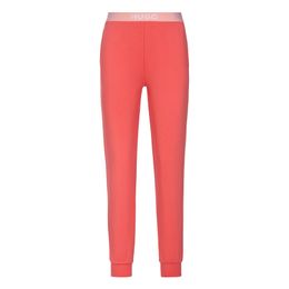Homewearhose HUGO UNDERWEAR "SPORTY LOGO_PANTS", Damen, Gr. S, N-Gr, rot (light, pastel rot 632), Sweatware, Obermaterial: 66% Baumwolle, 30% Polyester, 4% Elasthan, unifarben, Basic lang, Hosen, mit Markenlabel