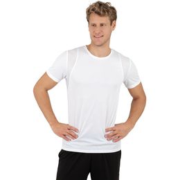 T-Shirt TRIGEMA "TRIGEMA COOLMAX Sport T-Shirt", Herren, Gr. M, wei&szlig;, 100% Polyester (recycelt), Shirts T-Shirt