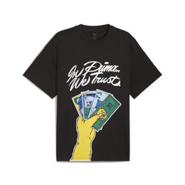T-Shirt Puma "Commissioner Dylan T-Shirt IV Herren", Damen, Gr. 3XL, schwarz, Obermaterial: 100% Baumwolle; Rippe: 30% Polyester, 70% Baumwolle, clean, oversize, Rundhals, Shirts T-Shirt
