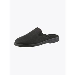 Pantoffel CLASSIC, Herren, Gr. 45, schwarz, Lederimitat, Basic, Schuhe