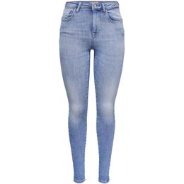Skinny-fit-Jeans Only "ONLPOWER MID PUSH UP SK REA934", Damen, Gr. M (38), Länge 30, blau (special bright blau denim), Denim/Jeans, Obermaterial: 92% Baumwolle, 6% Elastomultiester, 2% Elasthan, Abriebeffekte, Jeans