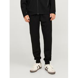 Jack & Jones Sweathose JACK & JONES "JPSTWILL FUSION SWEAT PANTS NOOS", Herren, Gr. M, N-Gr, schwarz, Web, Obermaterial: 58% Polyester, 42% Baumwolle, unifarben, slim fit normal, Hosen Sweathose