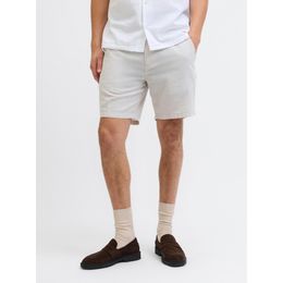 Jack & Jones Chinoshorts JACK & JONES "JPSTACE SUMMER SHORT SRT SN", Herren, Gr. M, N-Gr, crockery detail:melange, Web, Obermaterial: 74% Baumwolle, 26% Leinen, meliert, regular fit kniefrei, Hosen Chinoshorts, mit praktischen Taschen