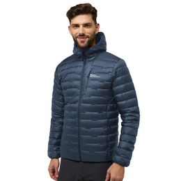 Daunenjacke Jack Wolfskin "PASSAMANI DOWN HOODY M RDS", Damen, Gr. XXXL (60), blau (midnightsky), Oberstoff: 100% Polyamid ; Futter: 100% Polyester; Füllung: 90% Entendaunen, 10% Federn, Jacken