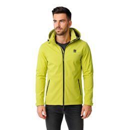 Softshelljacke LPO "Softshelljacke Melvin", Herren, Gr. M (50), gr&uuml;n (lime), Softshell, 96% Polyester. 4% Elasthan, regular fit h&uuml;ftbedeckend, Jacken Softshelljacke, abnehmbare, verstellbare Kapuze