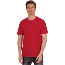 T-Shirt TRIGEMA "TRIGEMA T-Shirt DELUXE Baumwolle", Herren, Gr. L, braun (kirsch), 100% Baumwolle, Basic, Shirts T-Shirt
