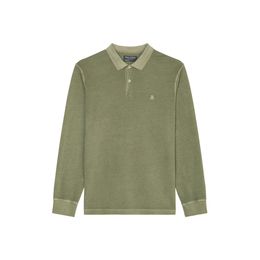 Marc O'Polo Langarm-Poloshirt MARC O'POLO "aus reiner Bio-Baumwolle", Herren, Gr. S, grün (olive), Obermaterial: 100% Baumwolle, unifarben, regular fit, Shirts