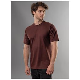 T-Shirt TRIGEMA "TRIGEMA T-Shirt DELUXE Baumwolle", Herren, Gr. M, braun (kastanie), 100% Baumwolle, Basic, Shirts T-Shirt