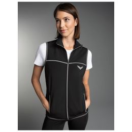 Steppweste TRIGEMA "TRIGEMA Atmungsaktive Sport-Weste", Damen, Gr. M, schwarz, 92% Polyester, 8% Elasthan, Westen Steppweste