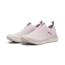 Puma Damen Trainingsschuh "Softride Premier Slip-On Strick-Laufschuhe Damen", Gr. 40rose mauve warm wei&szlig; gold pink metallic, Obermaterial: Synthetik,