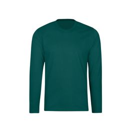 T-Shirt TRIGEMA "TRIGEMA Langarmshirt aus 100% Baumwolle", Herren, Gr. L, efeu, 100% Baumwolle, Basic, Shirts T-Shirt