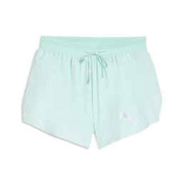 Trainingsshorts Puma "RACEDAY ULTRAWEAVE 3" Split Shorts Damen", Damen, Gr. M, Normalgrößen, grün (mint melt grün), Obermaterial: 100% Polyester; Innenhose: 100% Polyester; Unterer Bund: 89% Polyester, 11% Elasthan, unifarben, regular fit, Hosen