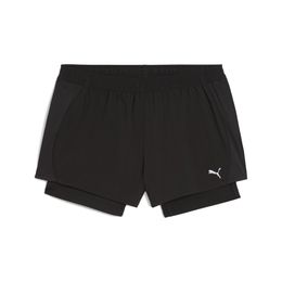 Trainingsshorts Puma "VELOCITY 3" 2-in1-Laufshorts Damen", Damen, Gr. S, Normalgr&ouml;&szlig;en, schwarz, Obermaterial: 88% Polyester, 12% Elasthan; Innenmaterial: 85% Polyester, 15% Elasthan; Einsatz: 100% Polyester, unifarben, Hosen