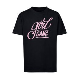 T-Shirt MisterTee "MisterTee The Girl Gang Tee", M&auml;dchen, Gr. 122/128, schwarz, 100% Baumwolle, bedruckt, relaxed fit, Rundhals, Shirts T-Shirt