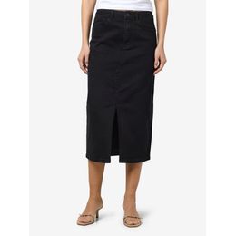 Jeansrock Noisy may "NMKATH NW SLIT MIDI SKIRT VI478BL NOOS", Damen, Gr. XL (42), schwarz (schwarz denim), Denim/Jeans, Obermaterial: 99% Baumwolle, 1% Elasthan, unifarben, wadenlang, R&ouml;cke Jeansrock