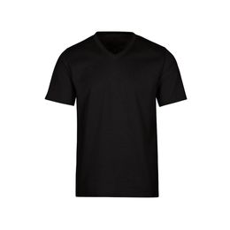 T-Shirt TRIGEMA "TRIGEMA V-Shirt DELUXE Baumwolle", Herren, Gr. L, schwarz, 100% Baumwolle, Basic, Shirts