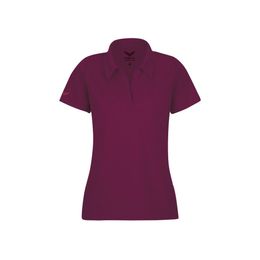 Poloshirt TRIGEMA "TRIGEMA Poloshirt ohne Knopfleiste", Damen, Gr. L, rot (sangria), 100% Baumwolle, Basic, Shirts