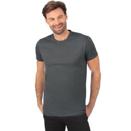 T-Shirt TRIGEMA "TRIGEMA Slim Fit T-Shirt aus DELUXE Baumwolle", Herren, Gr. S, grau (anthrazit), 100% Baumwolle, Basic, Shirts T-Shirt