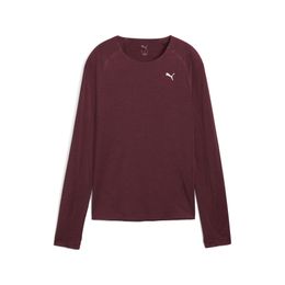 Trainingsshirt Puma "RUN CLOUDSPUN Lauftop Damen", Damen, Gr. L, ruby shimmer heather rot, Obermaterial: 94% Polyester, 6% Elasthan, slim fit, Rundhals, Shirts