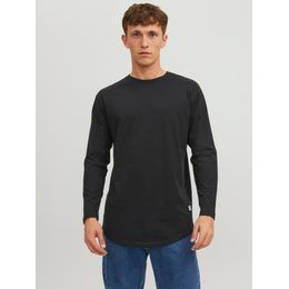 Jack & Jones Langarmshirt JACK & JONES "NOA TEE", Herren, Gr. L, schwarz, Jersey, Obermaterial: 100% Baumwolle, bequem normal, Rundhals, Shirts Langarmshirt