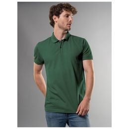 Poloshirt TRIGEMA "TRIGEMA Slim Fit Poloshirt aus DELUXE-Piqué", Herren, Gr. L, grün (efeu), 100% Baumwolle, Basic, Shirts