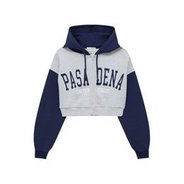 Pull&Bear Pull&bear Sweatjacke Damen Gr&ouml;&szlig;e M marine / graumeliert / wei&szlig;