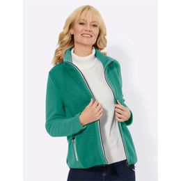 WITT Damen Fleecejacke mit Strick-Eins&auml;tzen, smaragd, Gr&ouml;&szlig;e 38