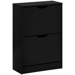 Livetastic Schuhkipper, Schwarz, Holzwerkstoff, 55x80.5x23.5 cm, Garderobe, Schuhaufbewahrung, Schuhkipper