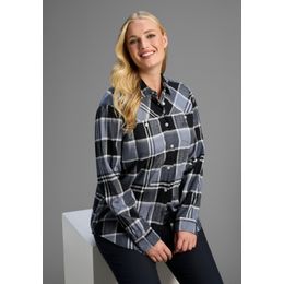 Maier Sports sheego Gro&szlig;e Gr&ouml;&szlig;en Funktionshemd, grey check, Gr&ouml;&szlig;e 44 - Damen