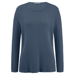Peter Hahn - Rundhals-Pullover, blau, Gr. 42 / M - Baumwolle