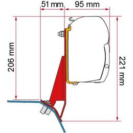 Fiamma Kit Ford Custom V 710 / VW Transporter ab 2025 Lift Roof Spezialhalterung f&uuml;r Markise RHD - Ersatzteile Fiamma Markisen