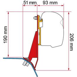 Fiamma Kit Ford Custom V 710 / VW Transporter ab 2025 Lift Roof Spezialhalterung f&uuml;r Markise LHD - Ersatzteile Fiamma Markisen