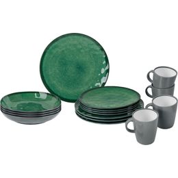 Brunner Lunch Box Geschirr-Set 16-tlg. sea green f&uuml;r 4 Personen - Kunststoff und Melamin Geschirr-Sets