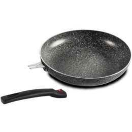 Berger Pfanne Stone Rock 2-tlg. mit abnehmbarem Griff und Antihaftbeschichtung &Oslash; 28 cm - Camping Pfannen & Woks