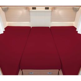 Spannbetttuch Set 3 teilig f&uuml;r Heckbetten weinrot - Spannbettt&uuml;cher & Bettw&auml;sche von Bettwaren-Shop