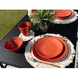 Berger Sevilla RPET Geschirr-Set terracotta 16-tlg. f&uuml;r 4 Personen - Kunststoff und Melamin Geschirr-Sets