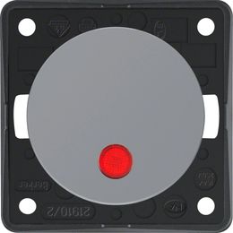 Berker Konroll-Ausschalter Integro Flow/Pure 2-polig f&uuml;r Beleuchtung und Kontrollschaltung mit integrierter Glimmlampe Grau gl&auml;nzend - Schalter, 