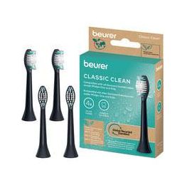 Beurer SC Classic Clean Green Planet, Aufsteckb&uuml;rste schwarz, 4er Pack