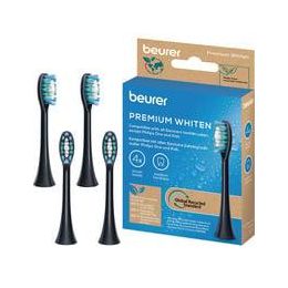 Beurer SC B&uuml;rstenk&ouml;pfe Premium Whiten Green Planet, Aufsteckb&uuml;rste schwarz, 4er Pack