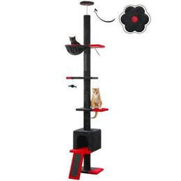 Pawz Road Deckenhoher Katzenbaumturm verstellbar schwarz