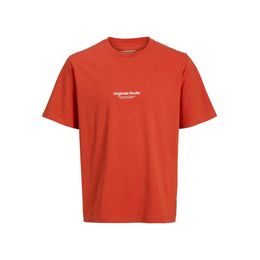 Jack & Jones JACK & JONES T-Shirt 'JORVesterbro' Herren Gr&ouml;&szlig;e XXL orange / wei&szlig;